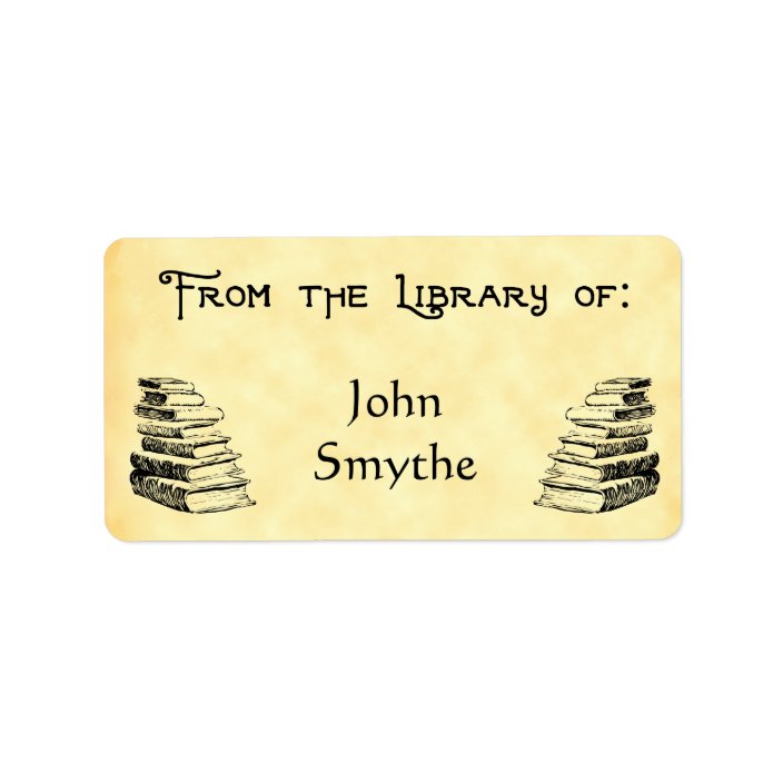 Custom "Library Of" Vintage Books Tag | Zazzle.com