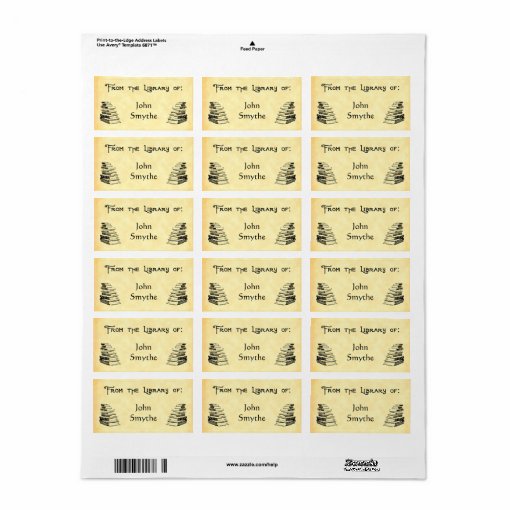 Custom "Library Of" Vintage Books Tag | Zazzle