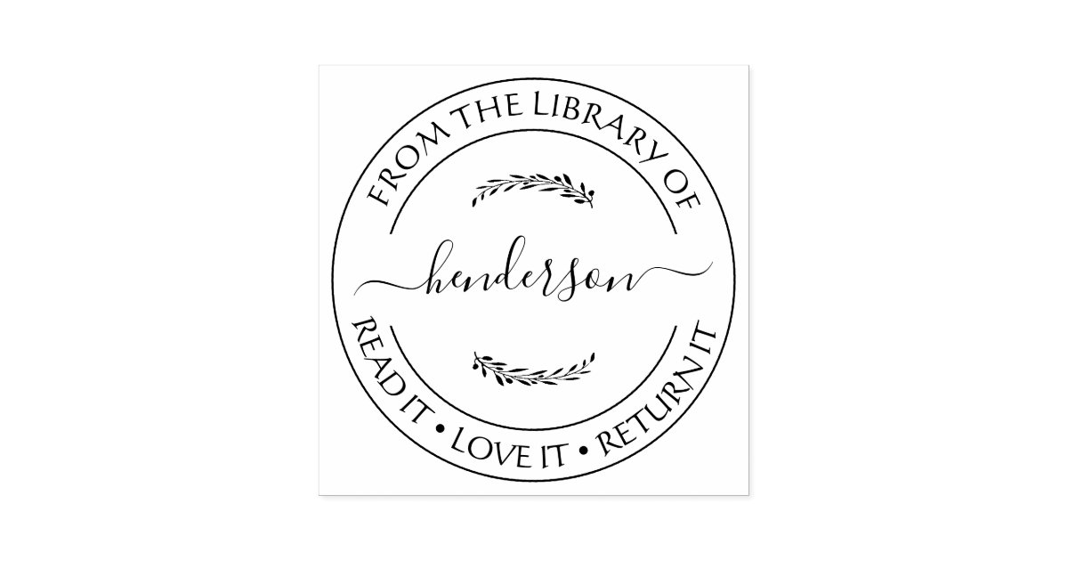Custom Library Stamp Floral Book | Zazzle