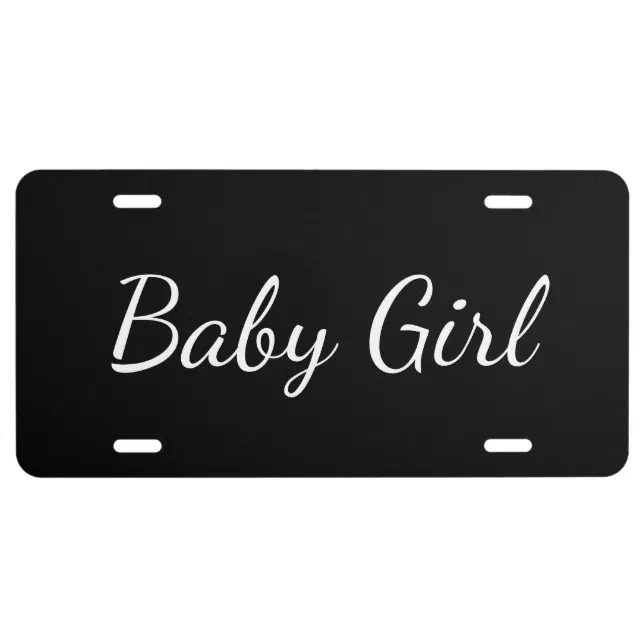Custom License Plate - Baby Girl | Zazzle