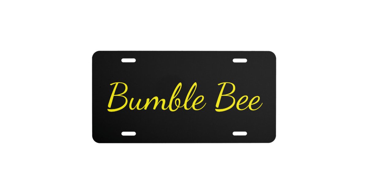 Custom License Plate - Bumble Bee | Zazzle