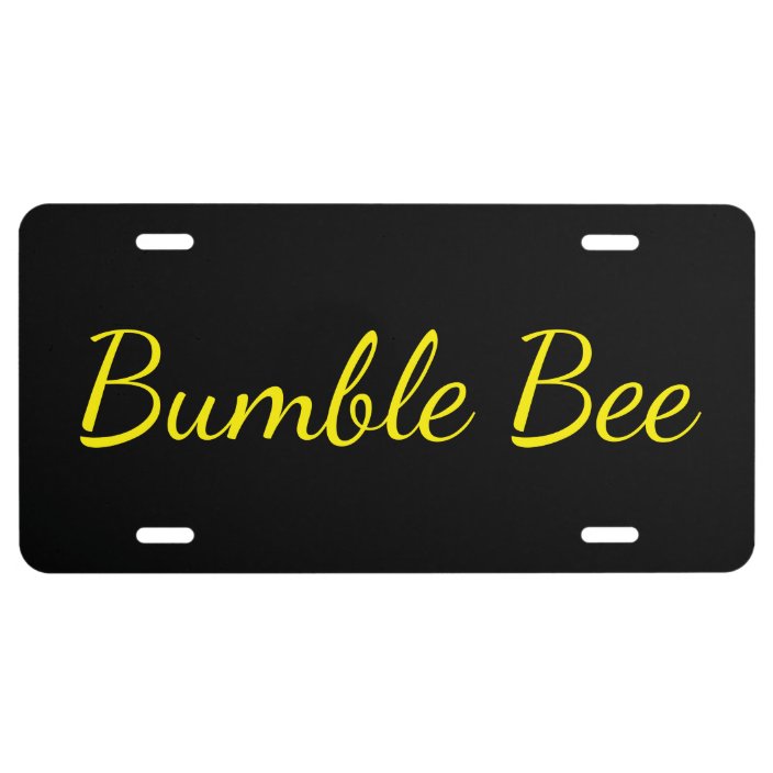Custom License Plate - Bumble Bee | Zazzle