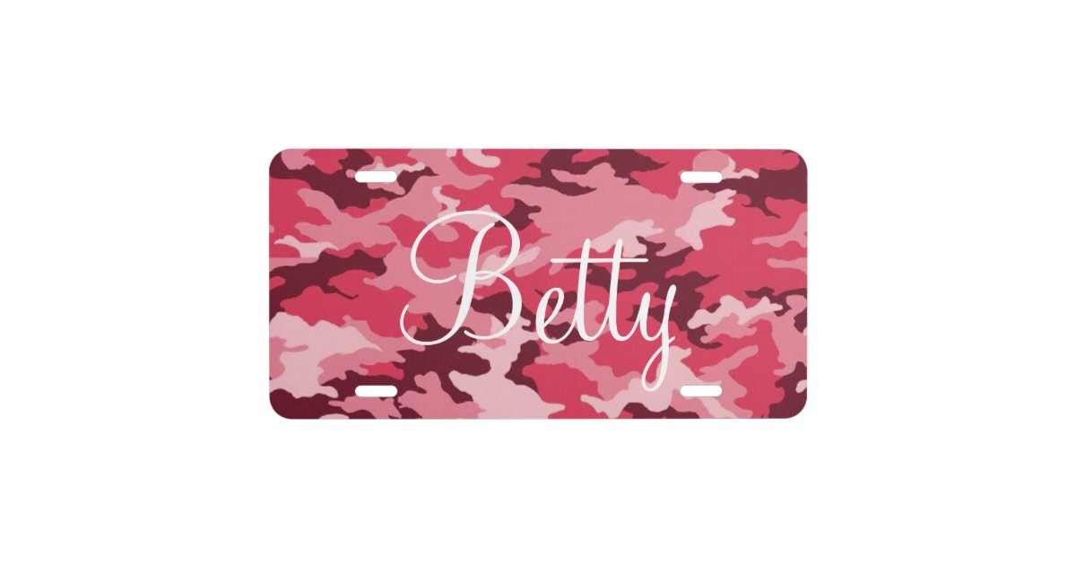 Custom License Plate - Camo Name | Zazzle
