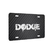 Custom License Plate - Diamond Plate DODGE Black | Zazzle