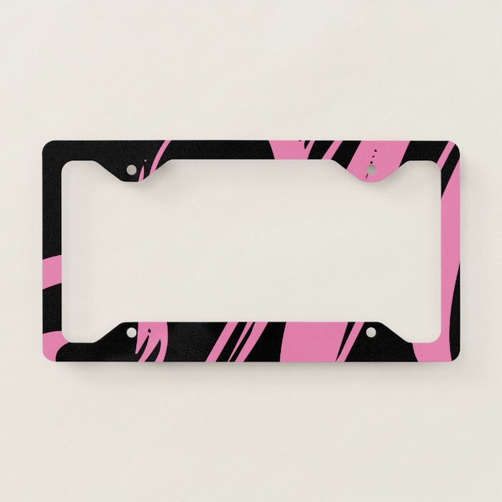 Custom License Plate Frame Black Girly Cute Pink | Zazzle.com