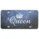 Custom License Plate - Queen Crown Glitter Blue | Zazzle