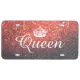 Custom License Plate - Queen Crown Glitter Red | Zazzle