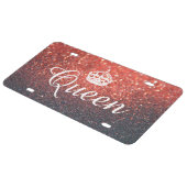 Custom License Plate - Queen Crown Glitter Red | Zazzle