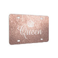 Custom License Plate - Queen Crown Glitter Rose G | Zazzle