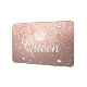 Custom License Plate - Queen Crown Glitter Rose G | Zazzle