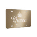 Custom License Plate - Queen Crown Gold | Zazzle