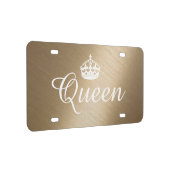 Custom License Plate - Queen Crown Gold | Zazzle
