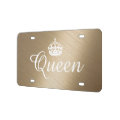 Custom License Plate - Queen Crown Gold | Zazzle