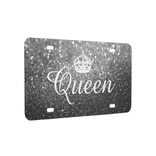 Custom License Plate - Queen Crown Grey Black | Zazzle