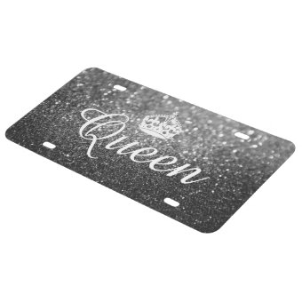 Custom License Plate - Queen Crown Grey Black | Zazzle