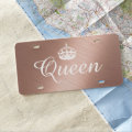 Custom License Plate - Queen Crown Rose Gold | Zazzle