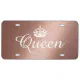 Custom License Plate - Queen Crown Rose Gold | Zazzle