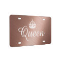 Custom License Plate - Queen Crown Rose Gold | Zazzle