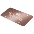 Custom License Plate - Queen Crown Rose Gold | Zazzle