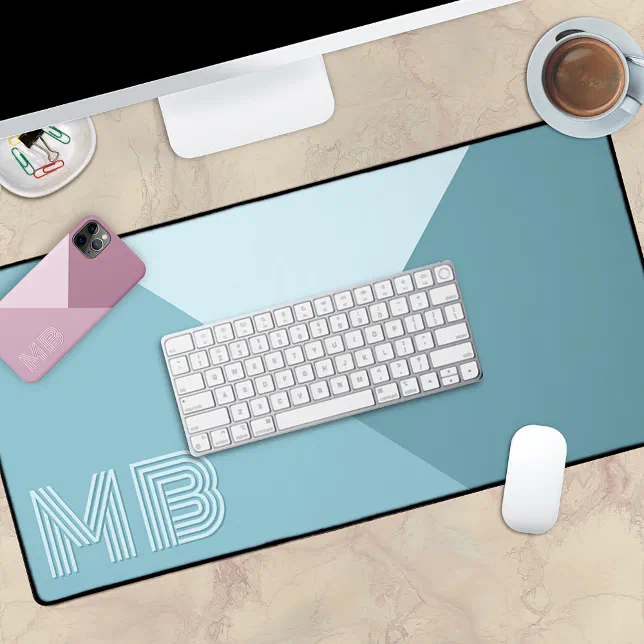 Custom Light Aqua Teal Seafoam Green Ocean Blue Desk Mat | Zazzle