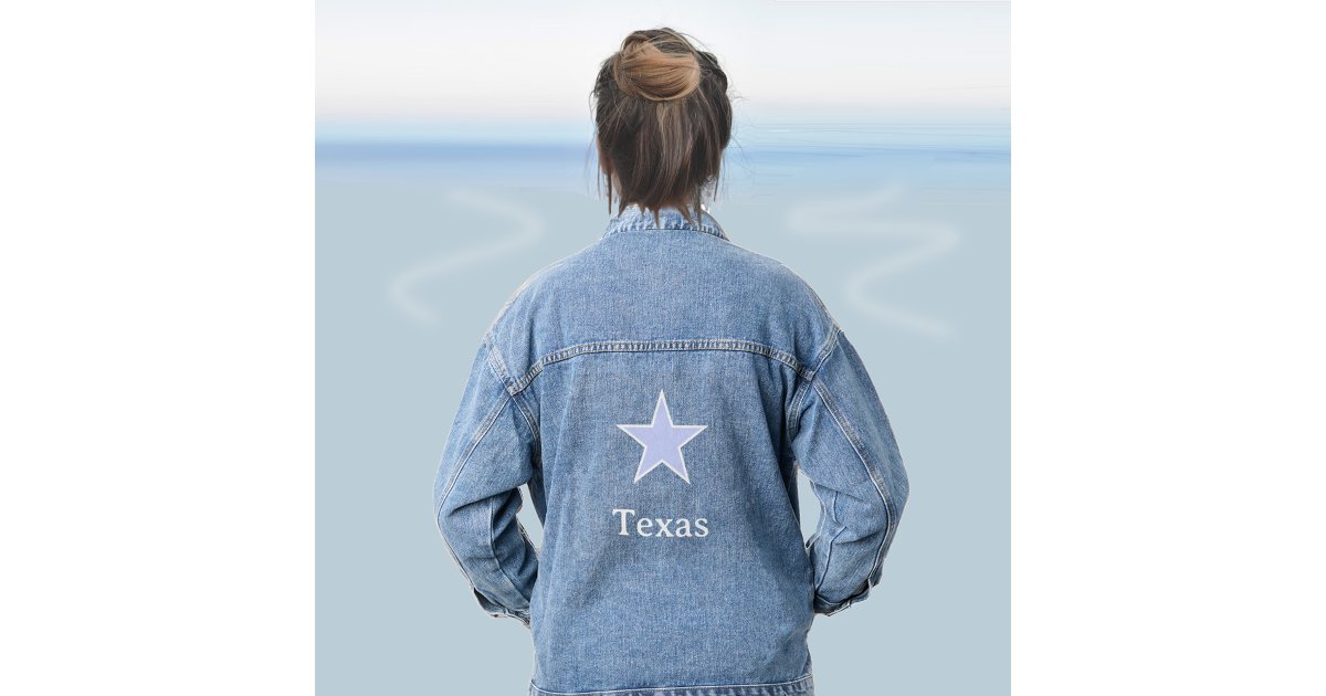 Custom Light Blue Star Denim Jacket | Zazzle