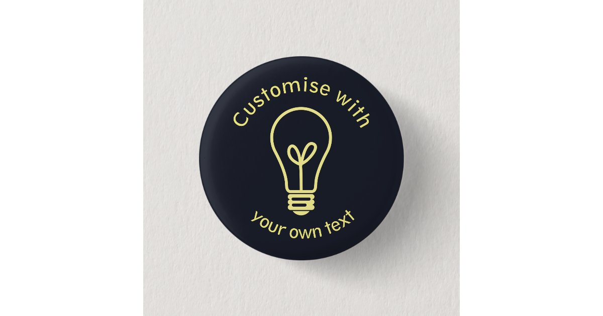 Custom Light Bulb Icon Button | Zazzle