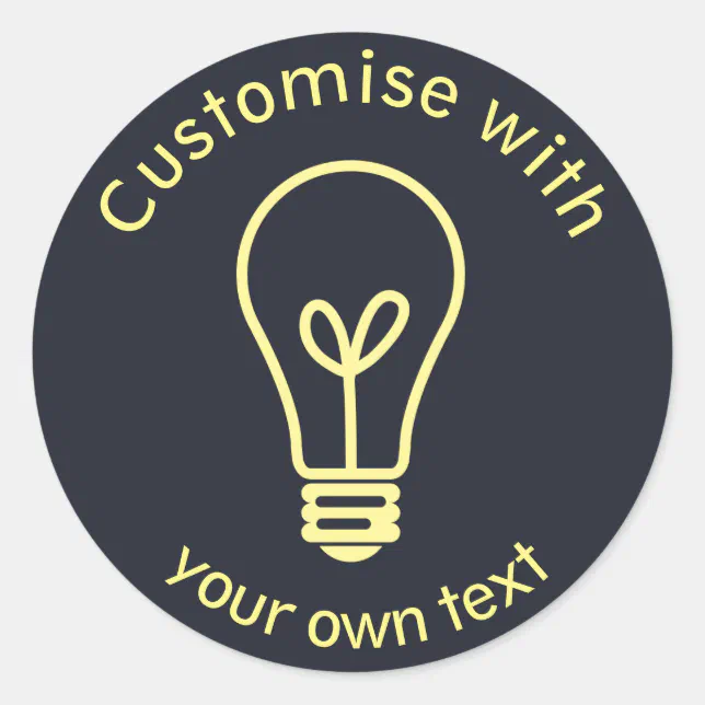 Custom Light Bulb Icon Classic Round Sticker | Zazzle