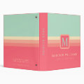 Custom Light Pastel Blue Yellow Pink Color Block 3 Ring Binder | Zazzle