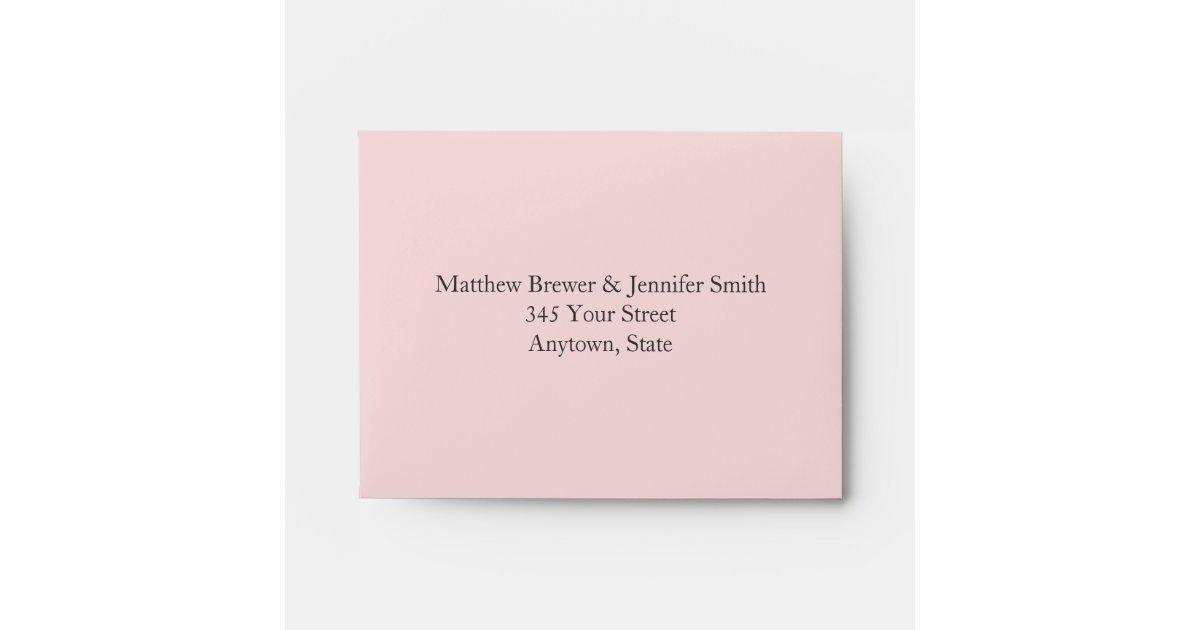 Custom Light Pink Envelope with Address | Zazzle