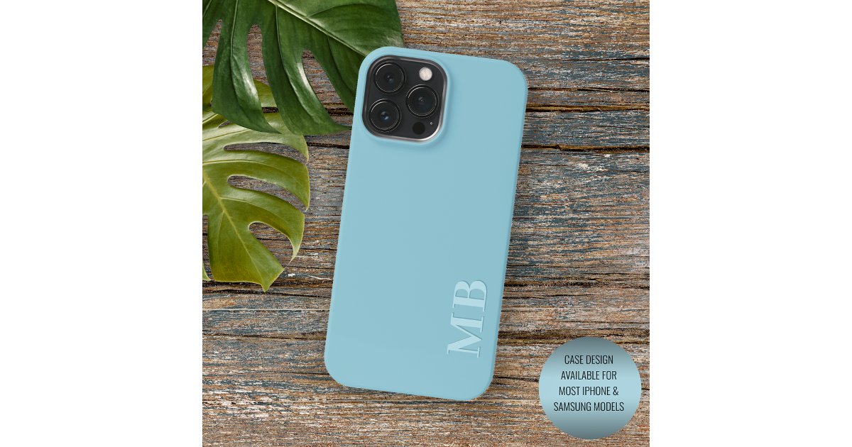 Custom Light Soft Turquoise Blue Colored iPhone Case | Zazzle