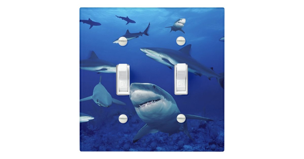 Custom Light Switch Cover-Sharks | Zazzle