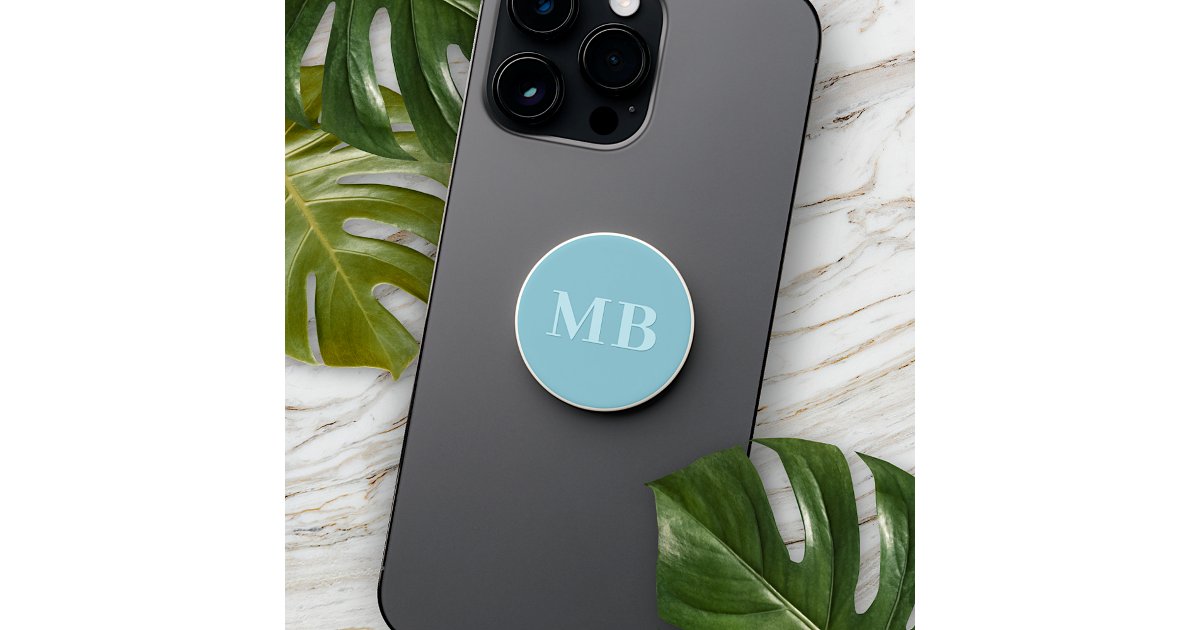 Custom Light Teal Seafoam Ocean Blue Colored PopSocket | Zazzle