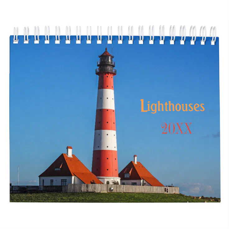 Custom Lighthouse Calendar|Editable Year Text Calendar | Zazzle