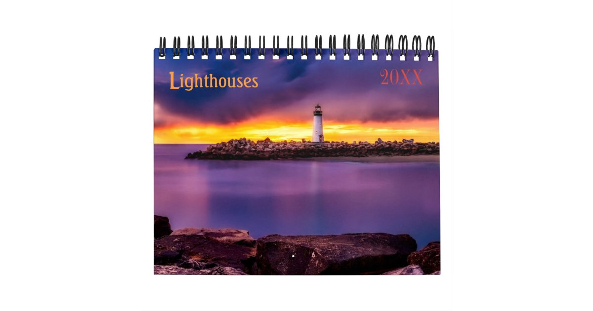 Custom Lighthouse Calendar|Editable Year Text Calendar | Zazzle