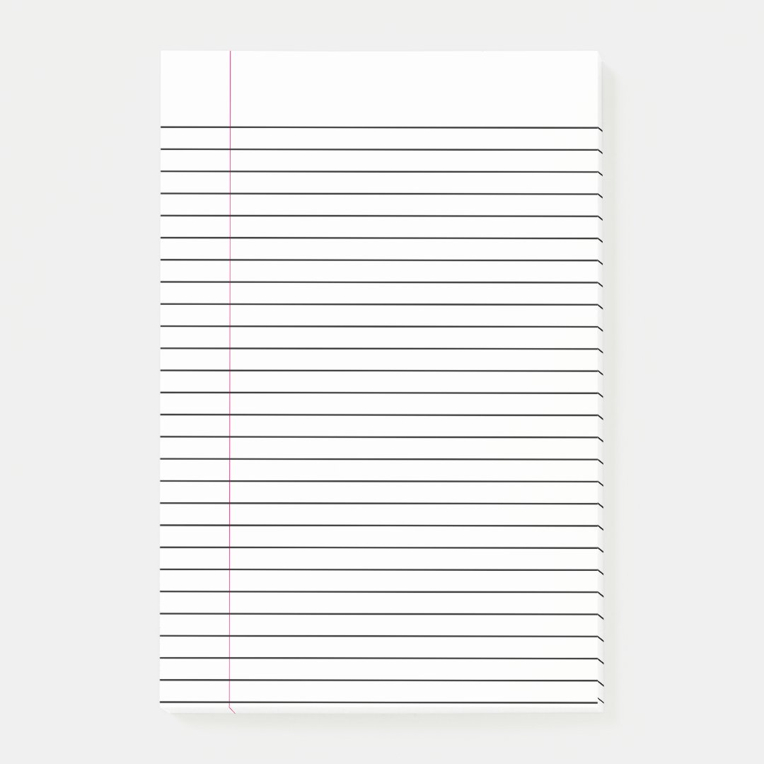 Custom Lined Notebook Paper Sticky Notes | Zazzle