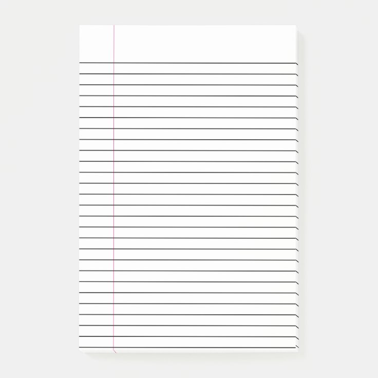 Custom Lined Notebook Paper Sticky Notes | Zazzle