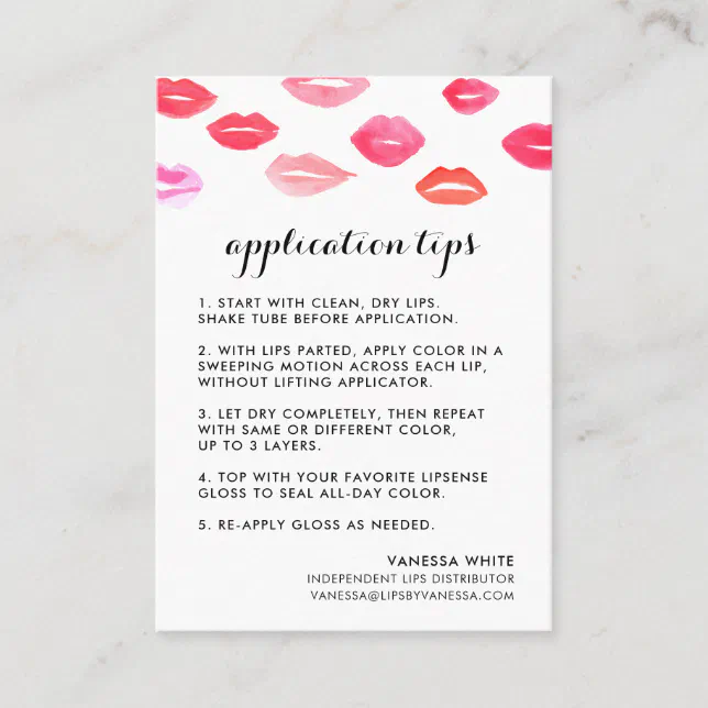 Custom Lip Product Distributor Tips & Tricks Business Card | Zazzle