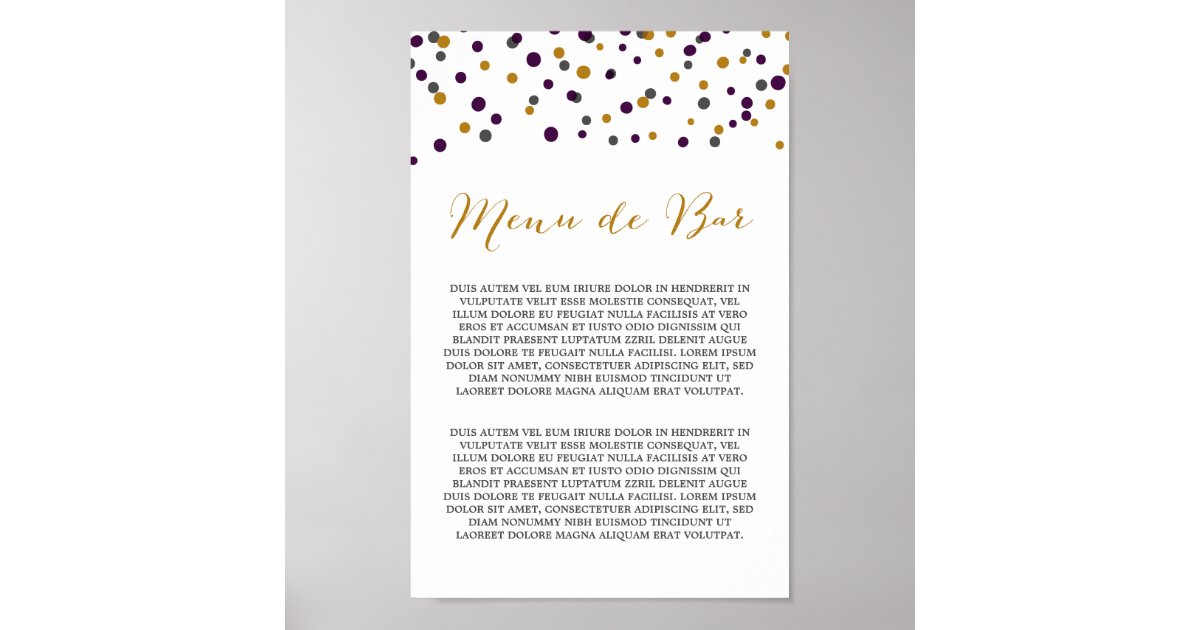 Custom Listing - Alcohol Menu Poster | Zazzle