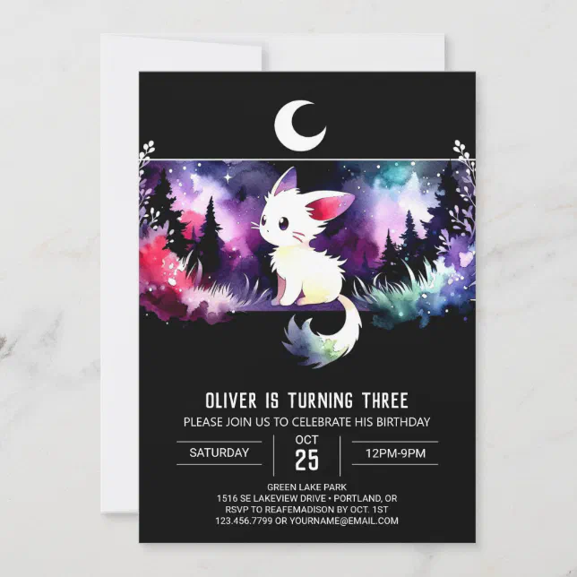 Custom Little Cat Birthday Invitation | Zazzle