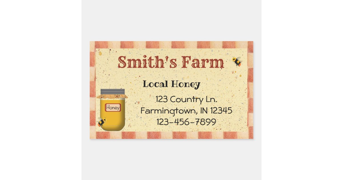 Custom Local Honey Sticker | Zazzle