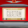 Custom Logo, 2 Lines Text, Brushed Gold Print License Plate Frame | Zazzle