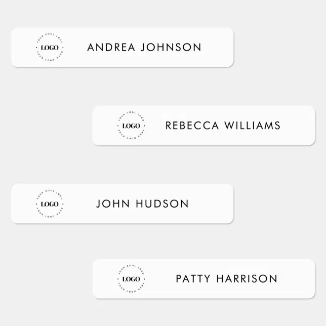 Custom Logo & 4 Names Employee Branded Clothing Kids' Labels | Zazzle