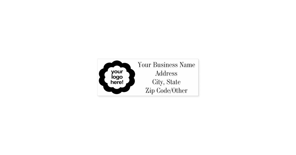 Custom Logo Address Business Multi-Purpose Self-inking Stamp | Zazzle