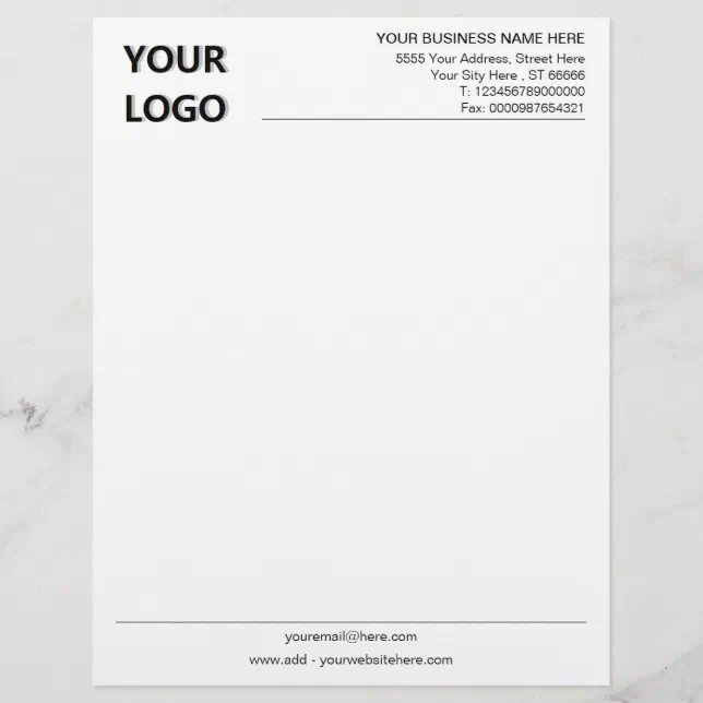 Custom Logo Address Name Ingo Business Letterhead | Zazzle