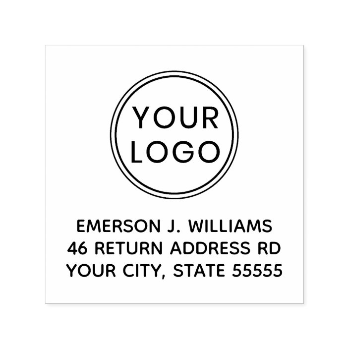 Custom logo and address or text self-inking stamp | Zazzle.com