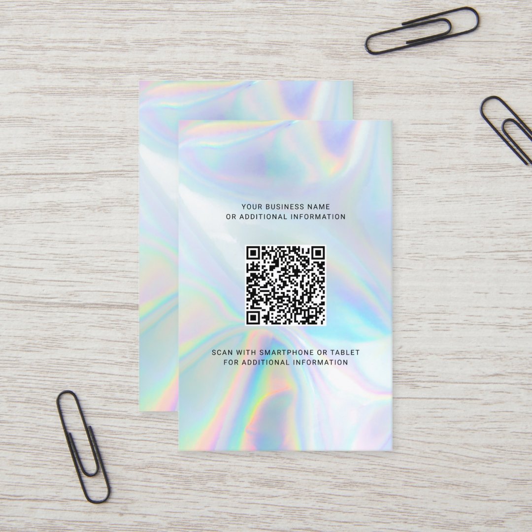 Custom Logo and QR Code DIY Holographic Business Card | Zazzle