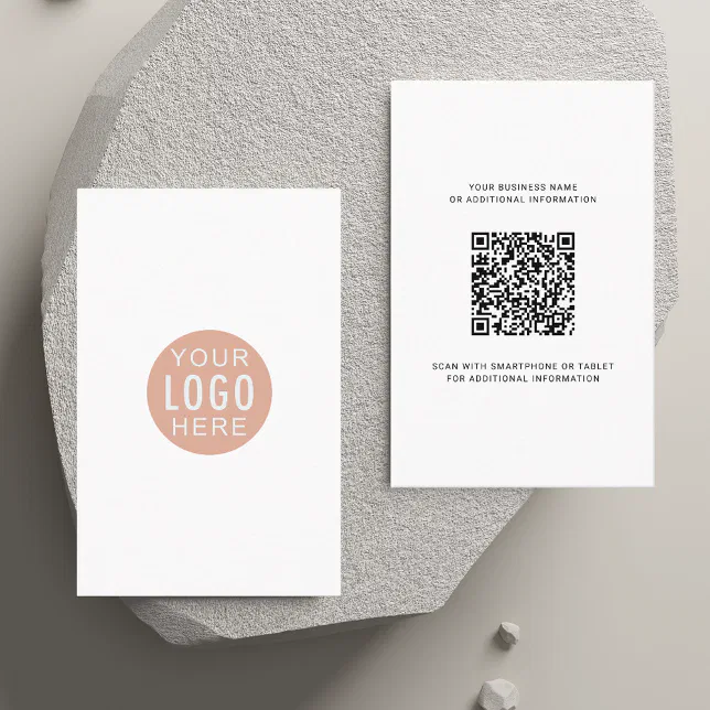 Custom Logo and QR Code DIY Modern Business Card | Zazzle