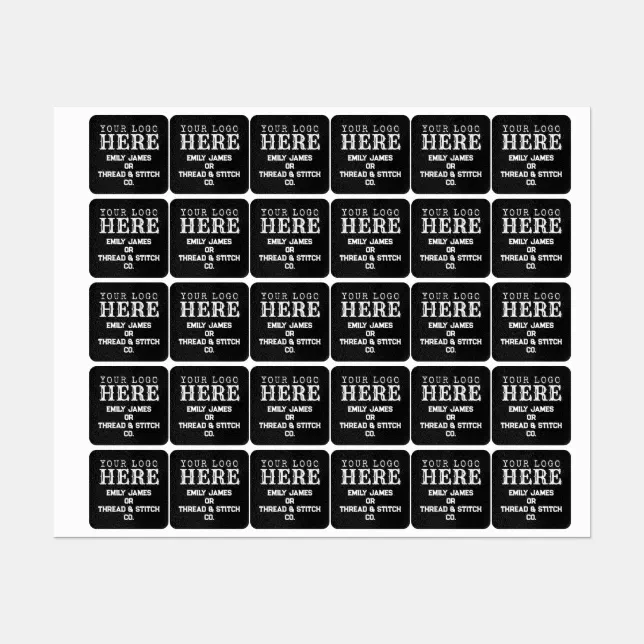 Custom Logo and Text Black Fabric Clothing Label | Zazzle