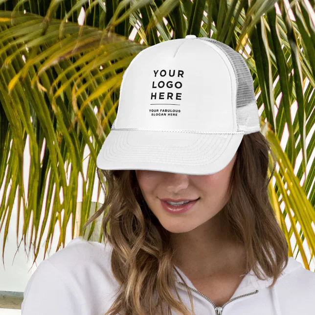 Custom Logo and Text Branded Hat No Minimum | Zazzle