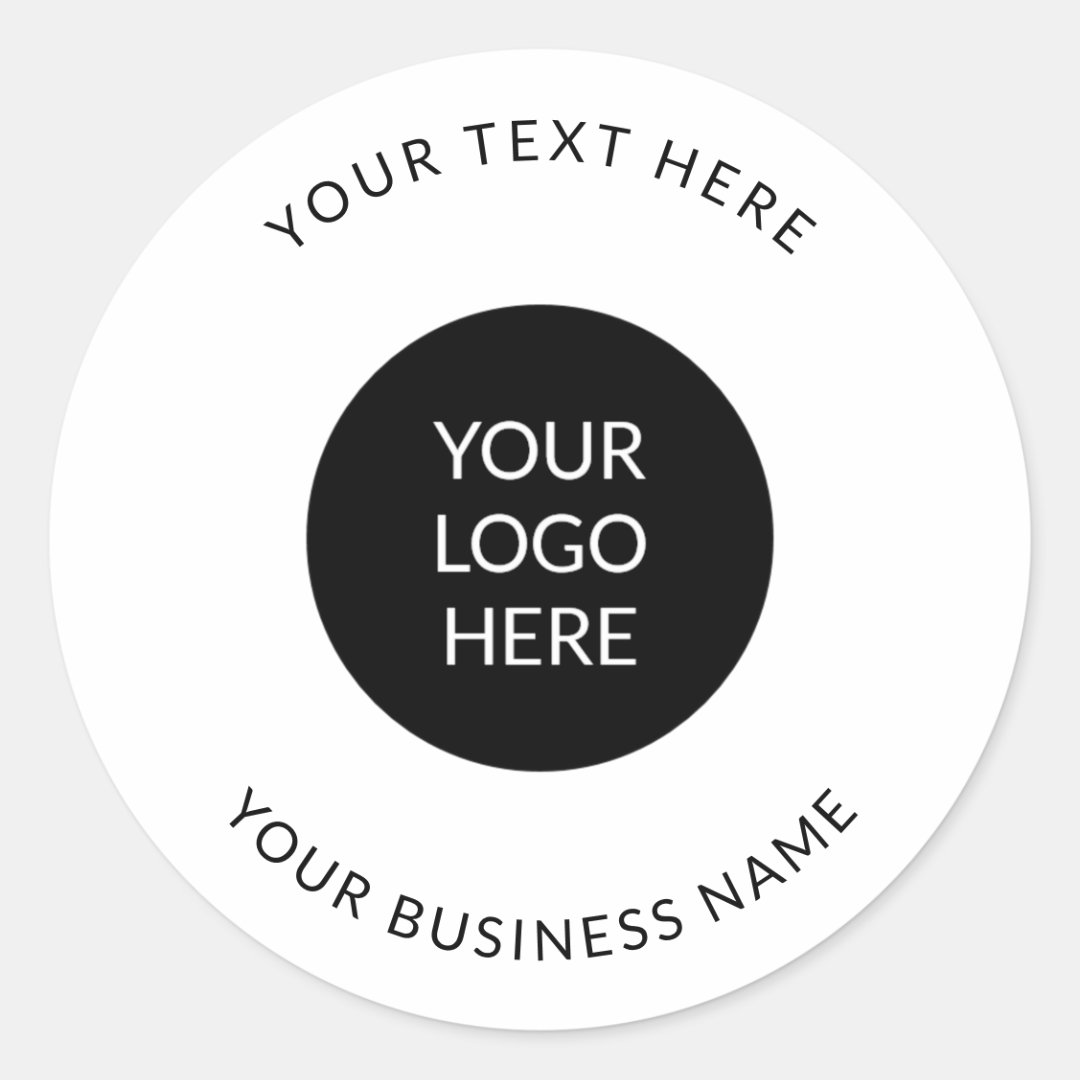 Custom logo and text business office classic round classic round ...